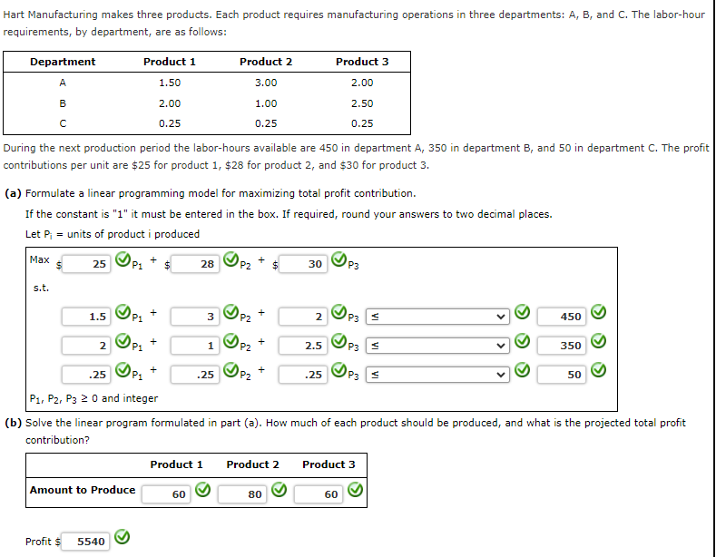 Solved Hart Manufacturing makes three products. Each product | Chegg.com