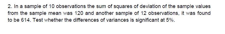 Solved In a sample of 10 ﻿observations the sum of squares of | Chegg.com
