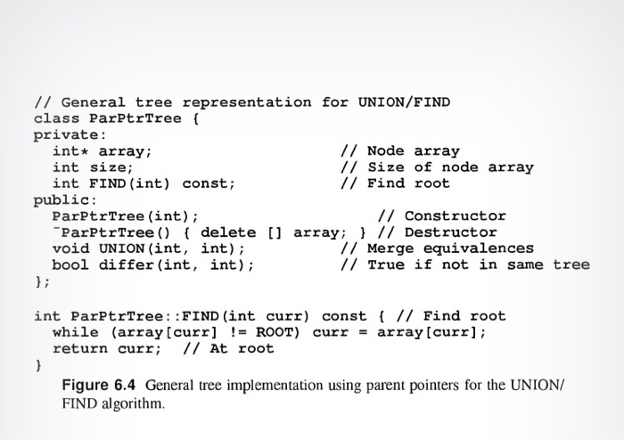 Solved 6.5 Describe how to implement the weighted union rule | Chegg.com