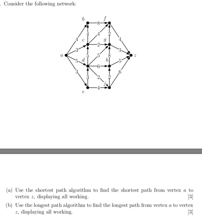 Solved Consider the following network: (a) Use the shortest | Chegg.com