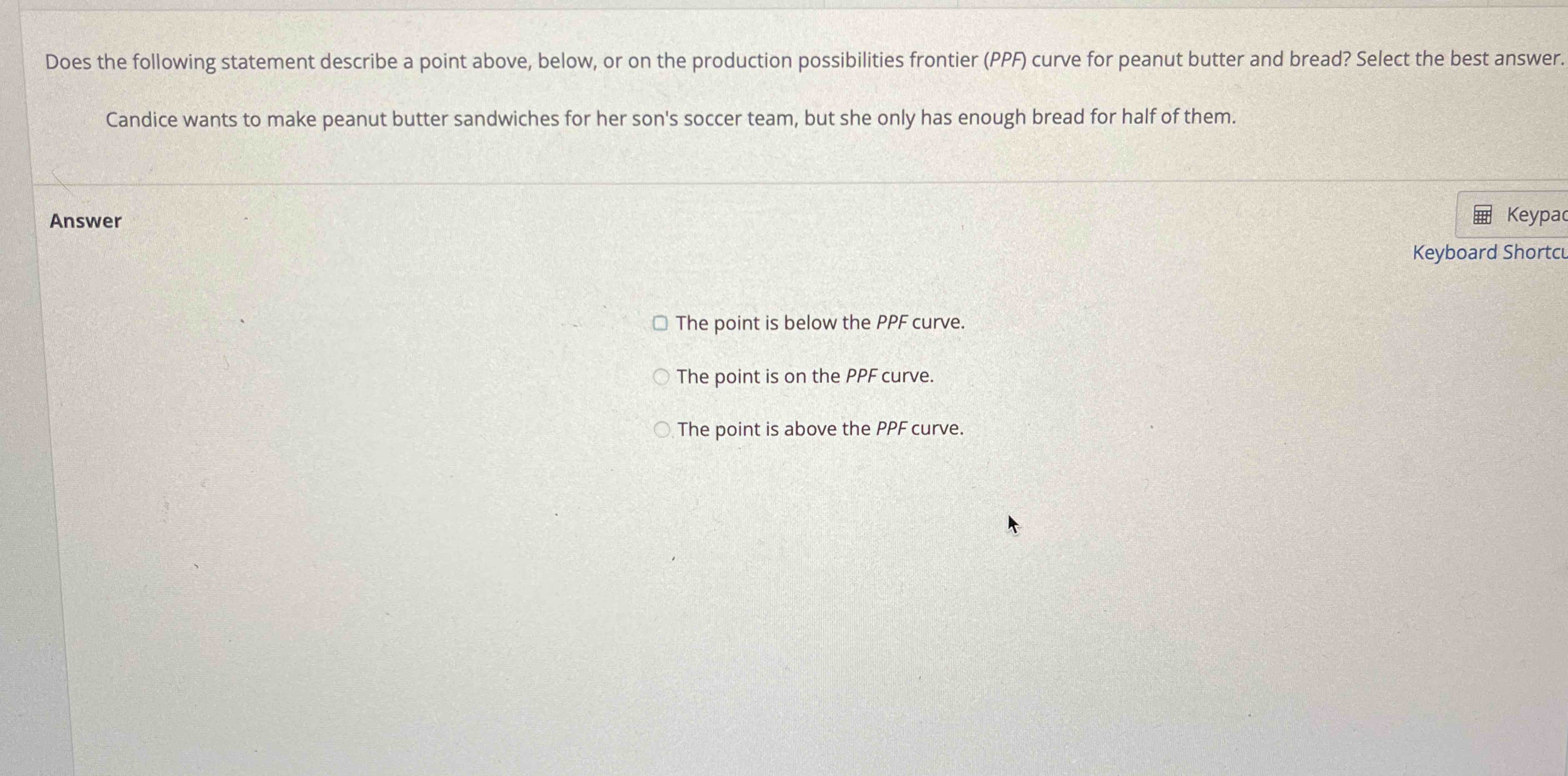 Solved Does the following statement describe a point above, | Chegg.com