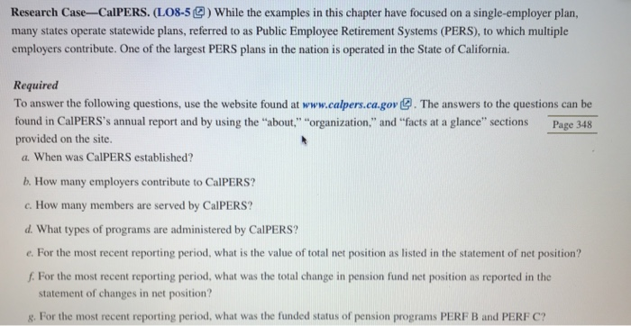 Solved Research Case-CalPERS. (LO8-52) While the examples in | Chegg.com