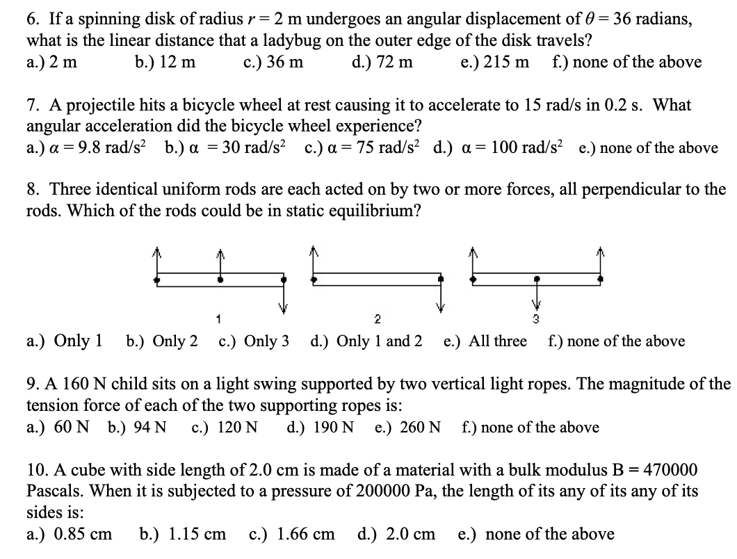 Solved 6. If a spinning disk of radius r = 2 m undergoes an | Chegg.com