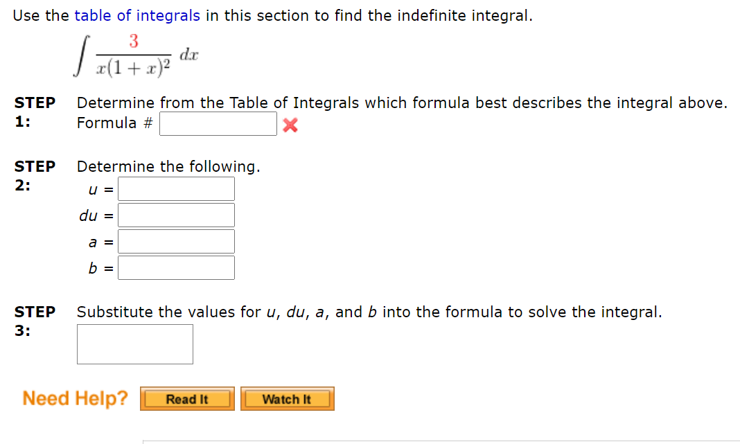 Solved Use the table of integrals in this section to find | Chegg.com
