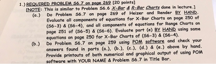 Solved 1.) REQUIRED PROBLEM S6.7 on page 269 [20 points] | Chegg.com