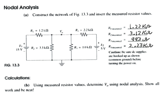 Solved Vu( calculaled )=(c) Using Va. calculate the currents | Chegg.com