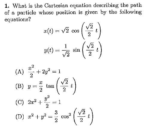 Solved What is the Cartesian equation describing the pathof | Chegg.com