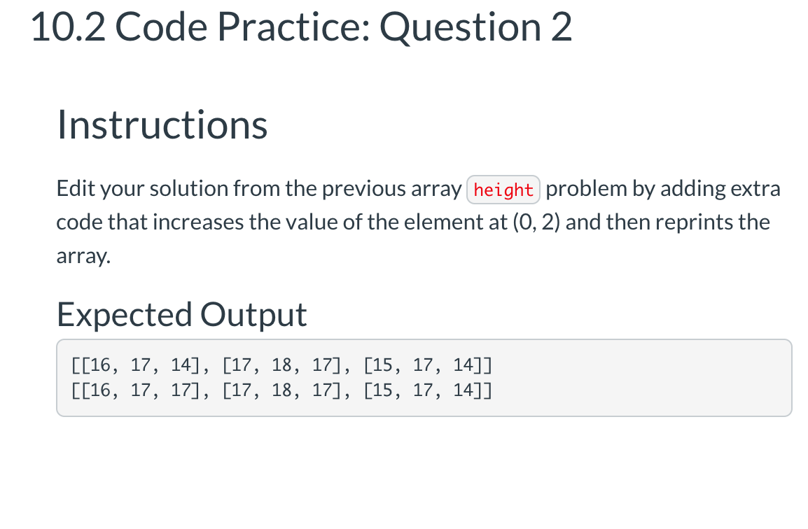 Solved 102 Code Practice Question 2 Instructions Edit Your 2090