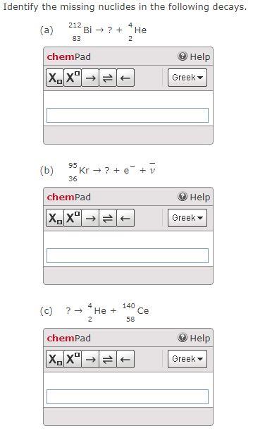 Solved Identify the missing nuclides in the following | Chegg.com