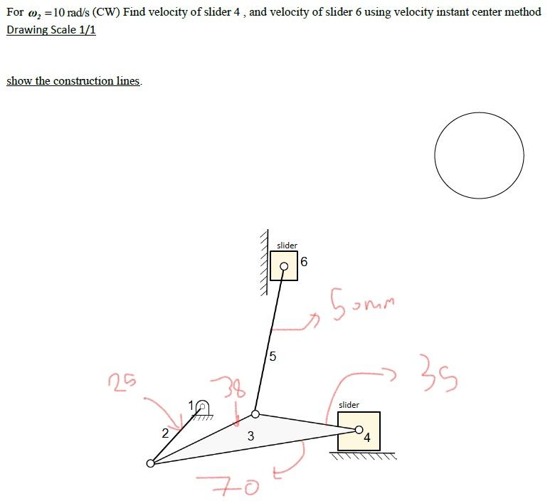 Solved For 0, = 10 rad/s (CW) Find velocity of slider 4, and | Chegg.com