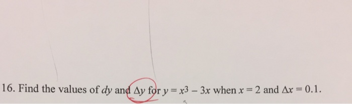 Solved Find the values of dy and Delta y for y = x^3 - 3x | Chegg.com