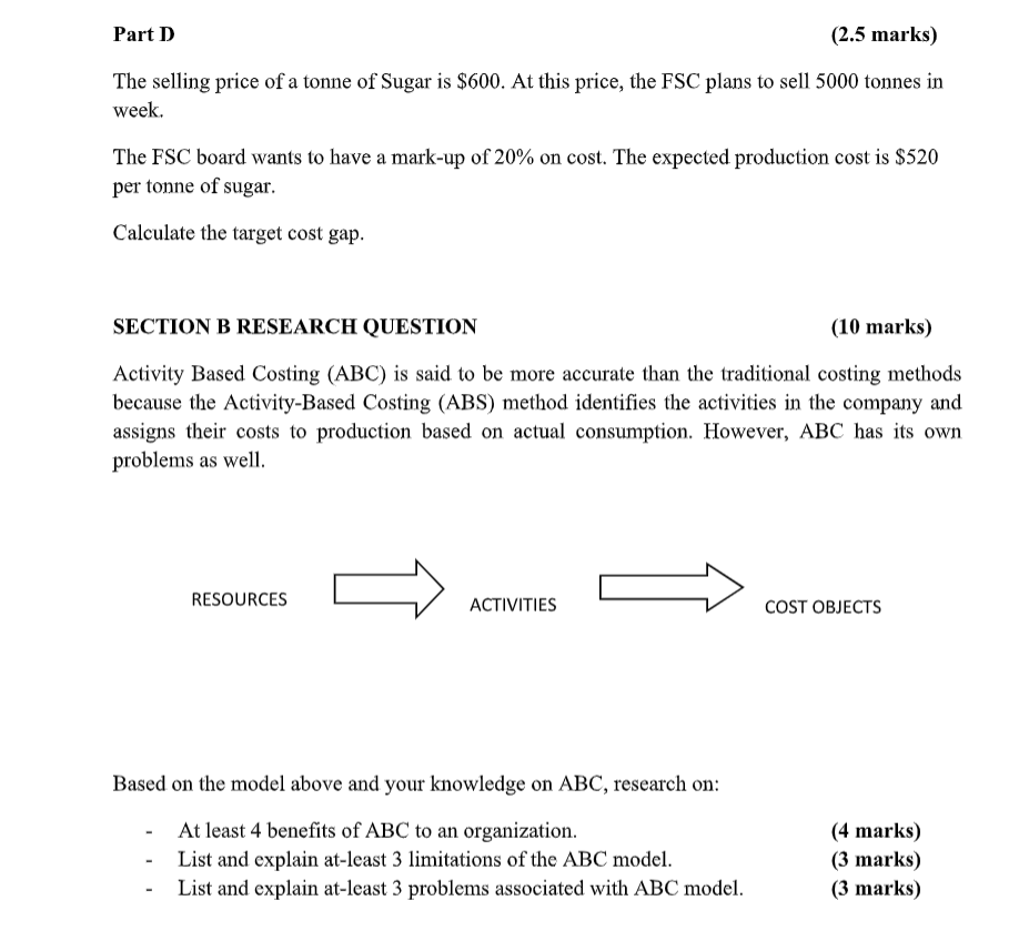 Solved Part D (2.5 marks) The selling price of a tonne of | Chegg.com