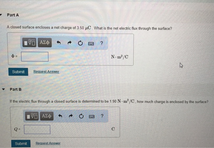 Solved Part A A closed surface encloses a net charge of 3.50 | Chegg.com