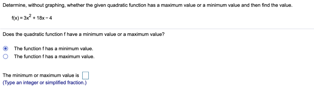 Solved Determine, without graphing, whether the given | Chegg.com