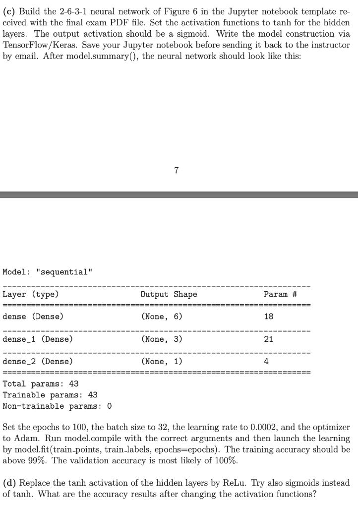 Solved Part III Artificial Neural Networks (60 points) In | Chegg.com
