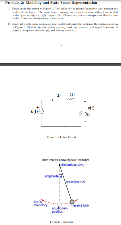 Solved Problem 2: Modeling and State Space | Chegg.com
