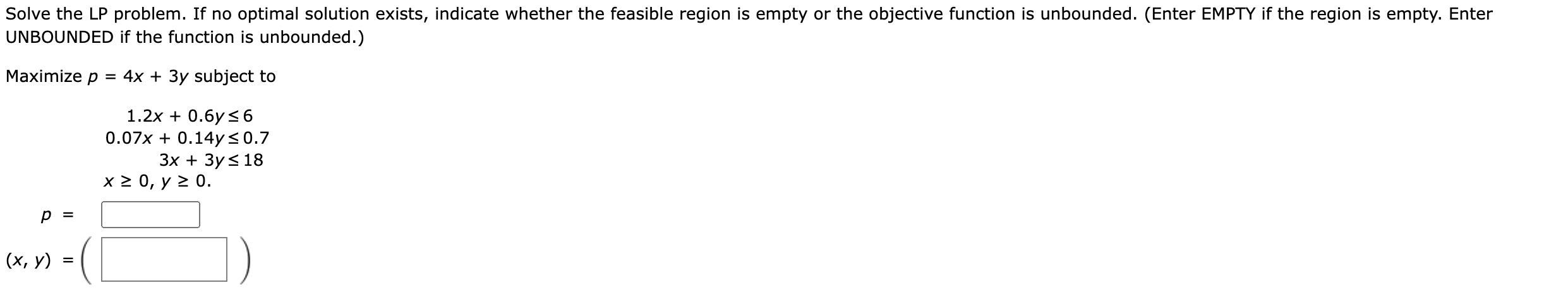 Solved UNBOUNDED if the function is unbounded.) Maximize | Chegg.com