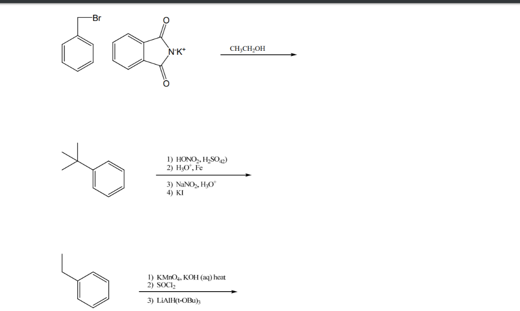 Solved Br CH3CH2OH N-K 1) HONO2. H,SO42) 2) H3O", Fe 3) | Chegg.com