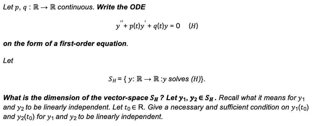 Solved Ordinary differential equations question. pls see | Chegg.com