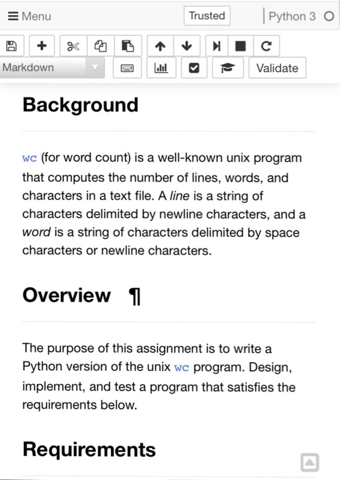 Solved Trusted Python 3 O Menu Markdown 111 Validate 2292