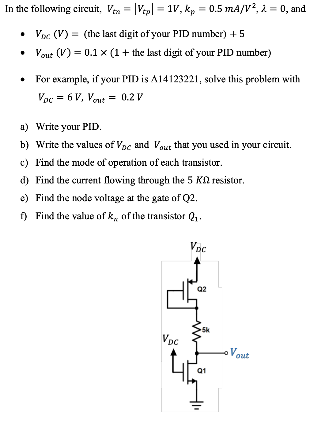 Solved In the following circuit, Vin = |Vpl = 1V, kp = 0.5 | Chegg.com