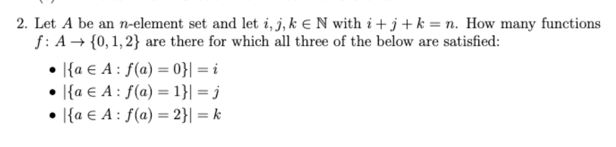 Solved 2. Let \\( A \\) be an \\( n \\)-element set and let | Chegg.com
