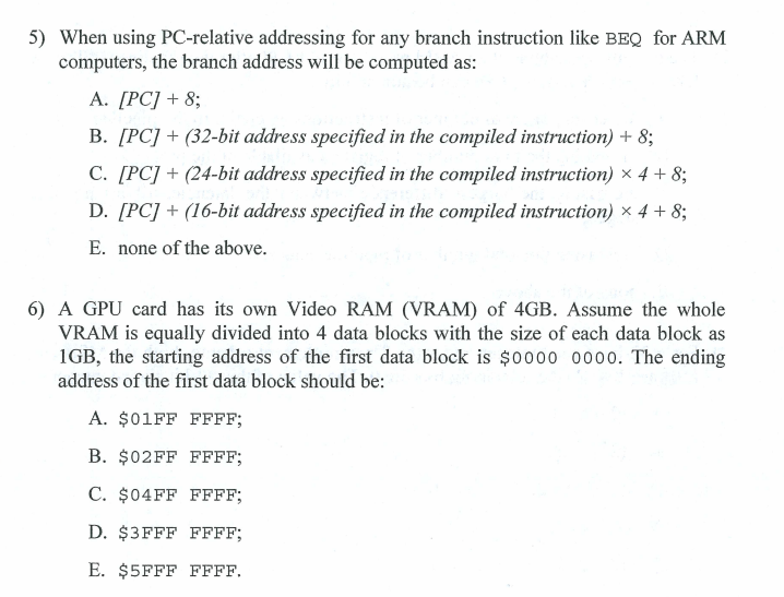 Solved 5) When using PC-relative addressing for any branch | Chegg.com