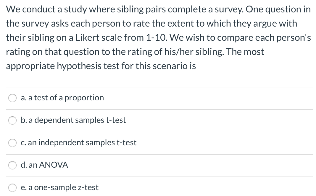 Solved We conduct a study where sibling pairs complete a | Chegg.com