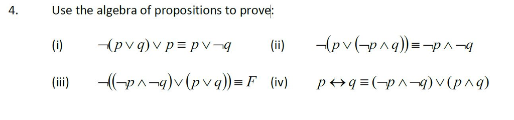 Solved algebra of propositions to prove | Chegg.com