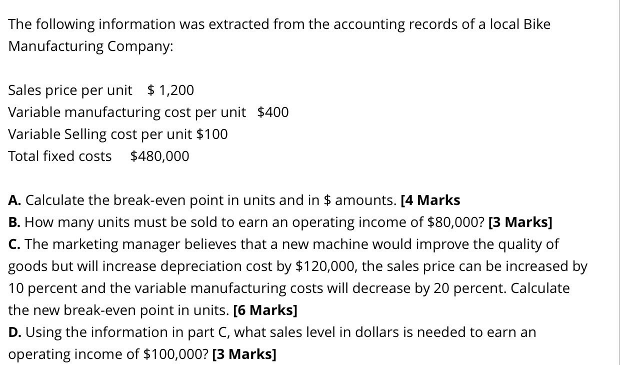 Solved The following information was extracted from the | Chegg.com
