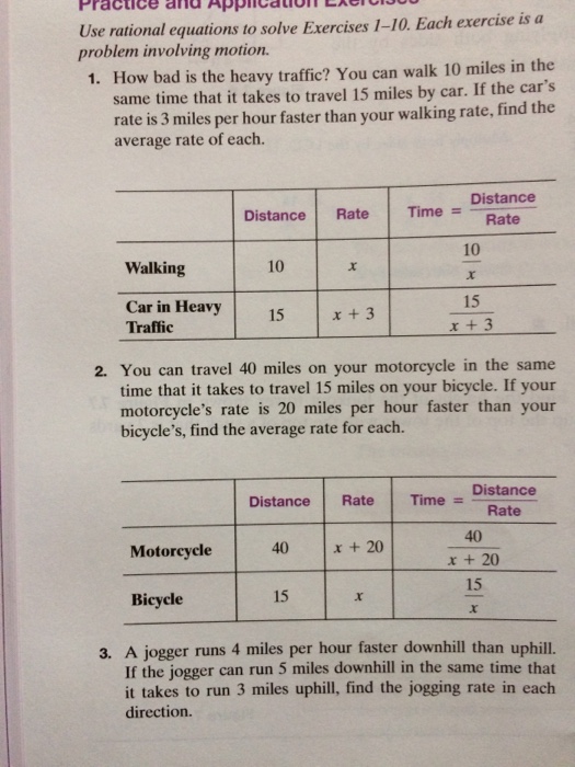 Solved Use rational equations to solve Exercises 1-10. Each | Chegg.com