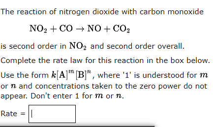 Solved The reaction of nitrogen dioxide with carbon monoxide | Chegg.com