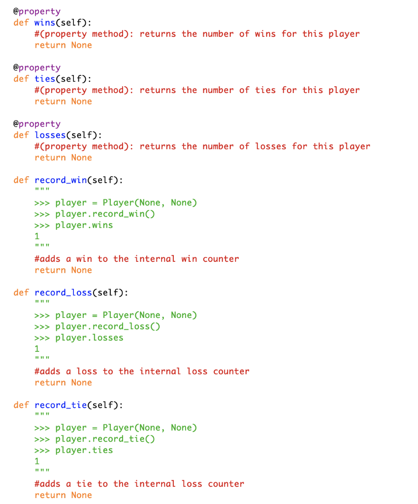 Solved Player Class Represents a participant in the game | Chegg.com