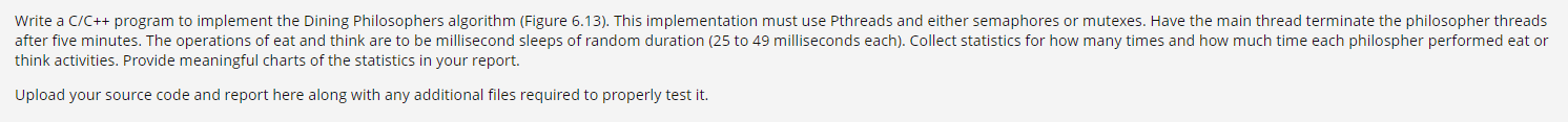 Solved Write a C/C++ program to implement the Dining | Chegg.com