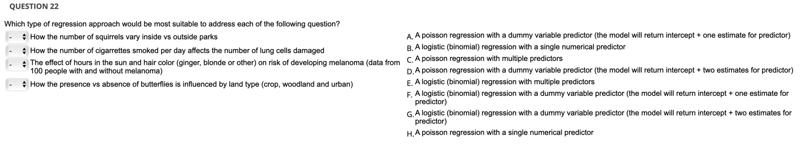 QUESTION 21 and arrival time and interaction terms | Chegg.com
