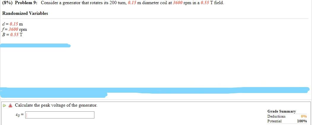 Solved (8\%) Problem 9: Consider a generator that rotates | Chegg.com Solved (8\%) Problem 9: Consider a generator that rotates | Chegg.com