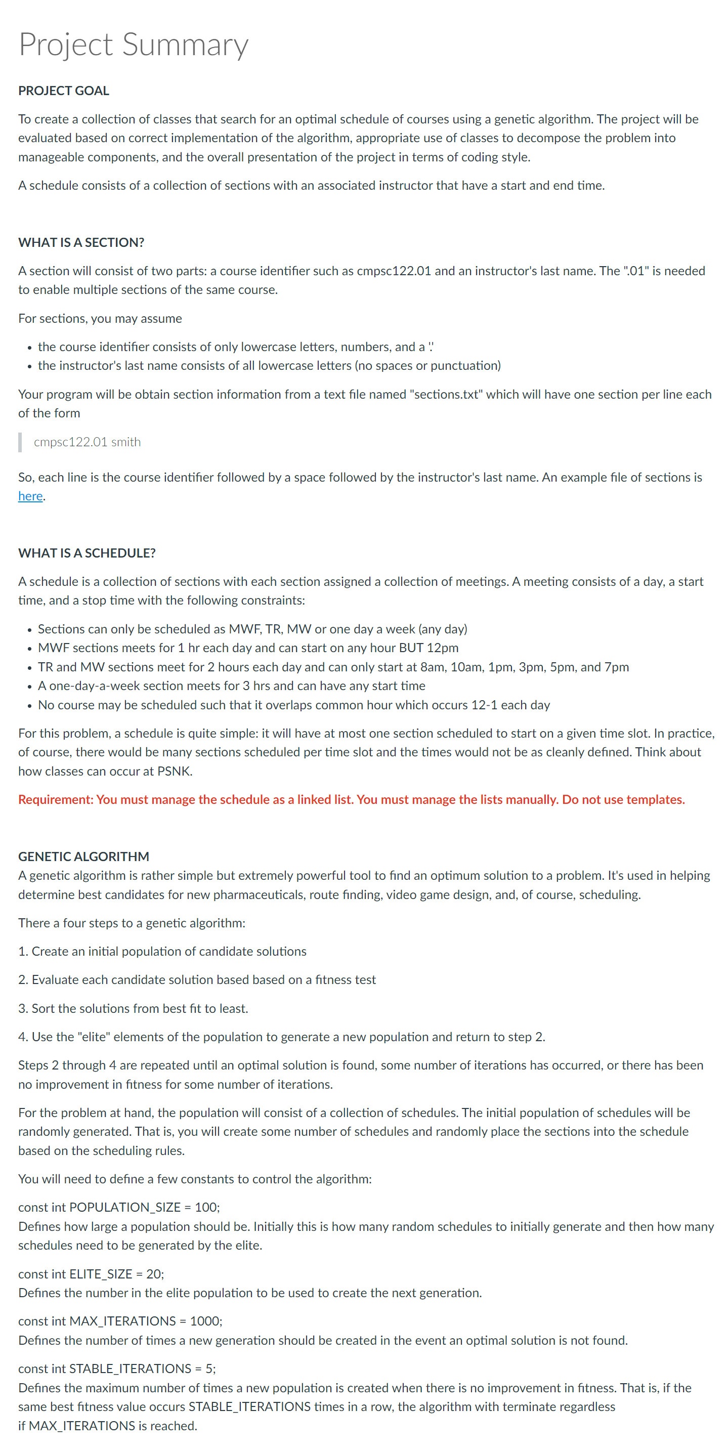 Solved Project Summary PROJECT GOAL To create a collection | Chegg.com