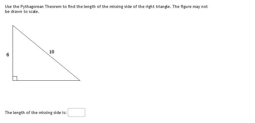 Solved Use the Pythagorean Theorem to find the length of the | Chegg.com