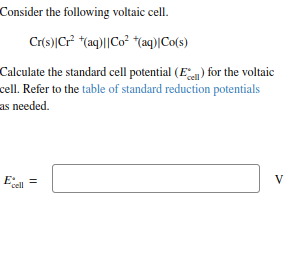 Solved Consider the following voltaic cell. | Chegg.com