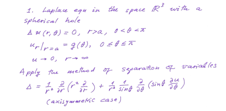 Solved Laplace equ in ﻿the space R3 ﻿with aspherical | Chegg.com