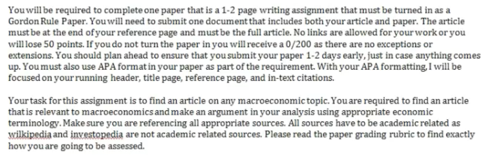 Solved You will be required to complete one paper that is a | Chegg.com