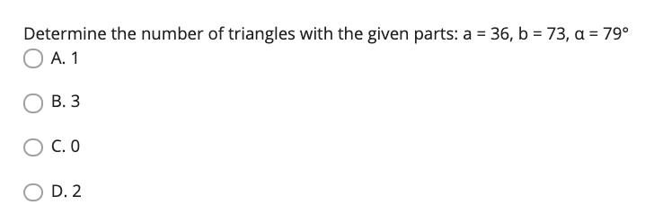Solved Determine the number of triangles with the given | Chegg.com