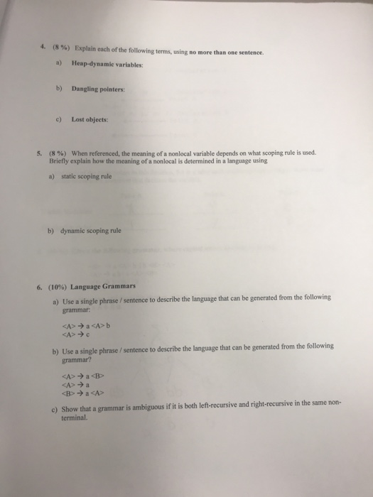 Solved 4. (836) Explain each of the following terms, using | Chegg.com