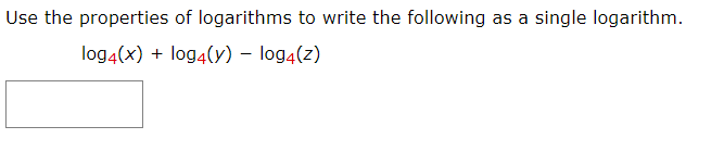 Solved Use the properties of logarithms to write the | Chegg.com