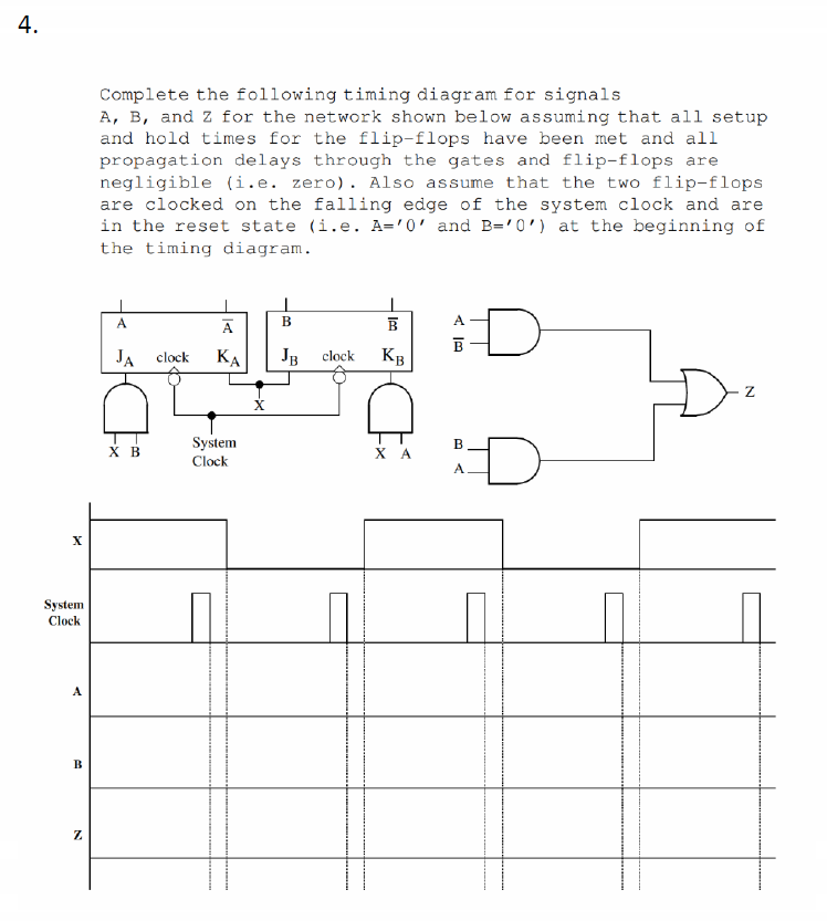 Solved 4. Complete the following timing diagram for signals | Chegg.com