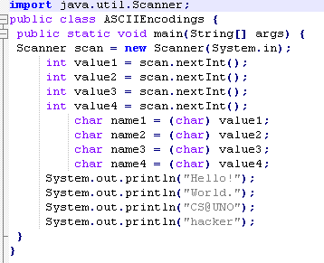 Solved The Sample Inputs are 72 101 108 108 111 33 87 111 | Chegg.com