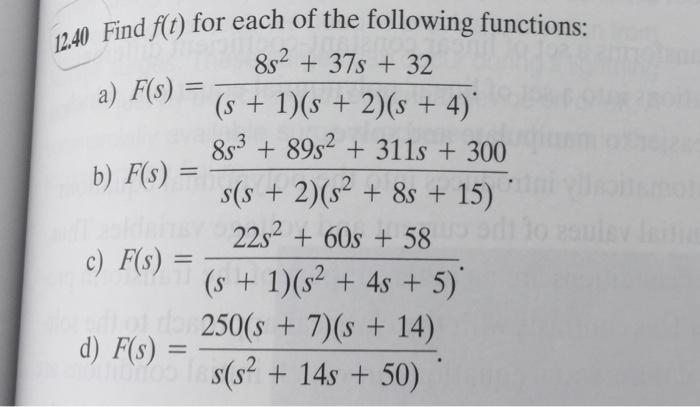 Solved 4 Find f) for each of the following functions: 8s2 | Chegg.com