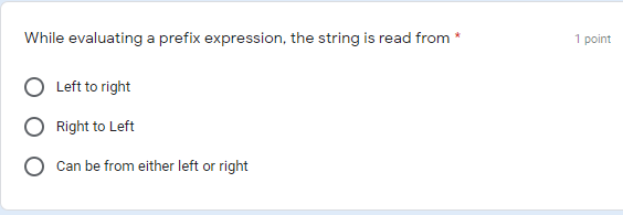 Solved While evaluating a prefix expression, the string is | Chegg.com