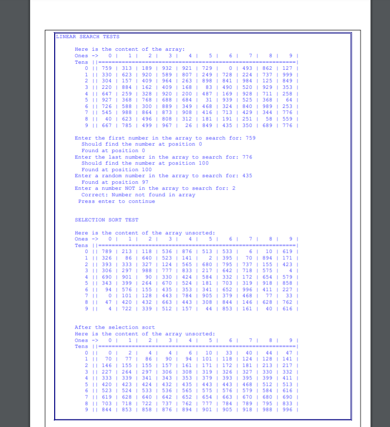 Solved C++ Searching and Sorting The purpose of this lab is | Chegg.com