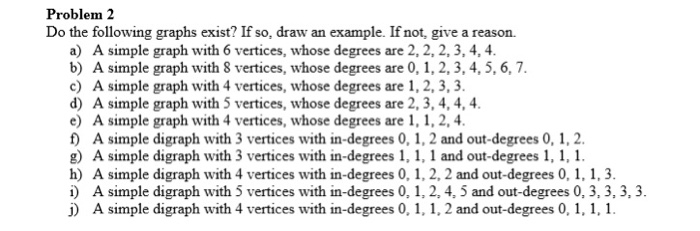 Solved Do the following graphs exist? If so, draw an | Chegg.com